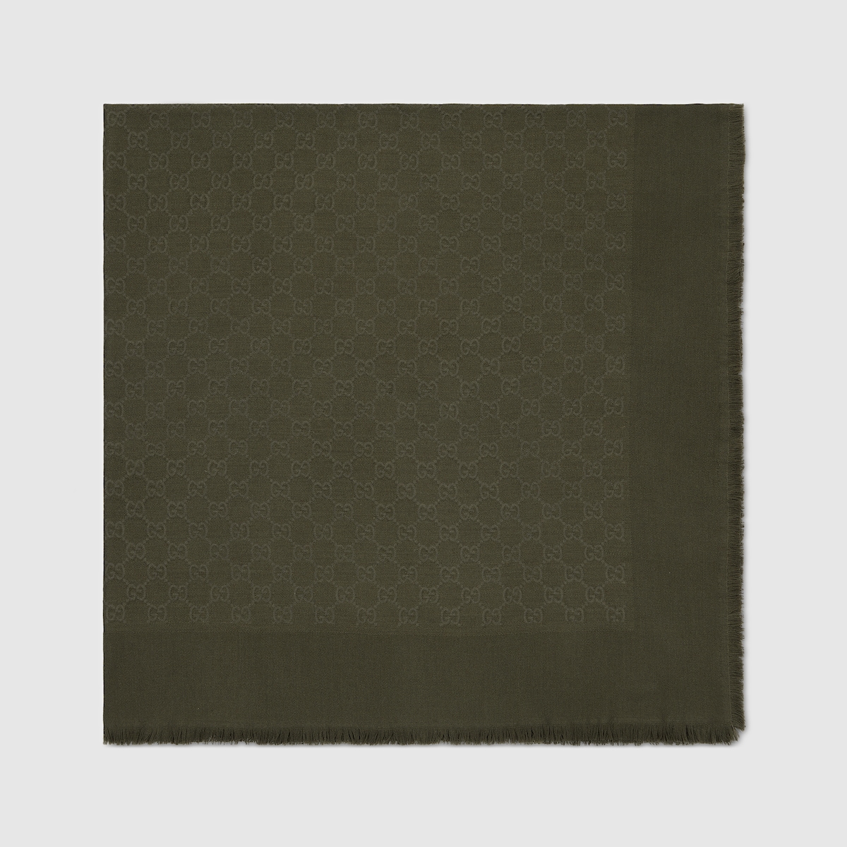 GG wool and silk jacquard shawl in forrest green | GUCCI® US
