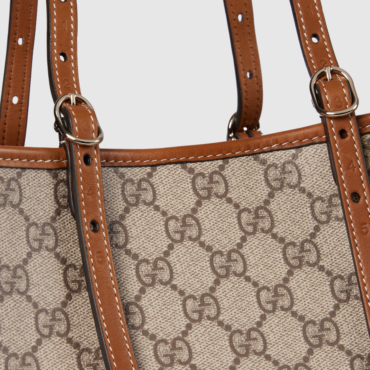 GG Emblem medium tote bag in beige and dark brown fabric | GUCCI® CA