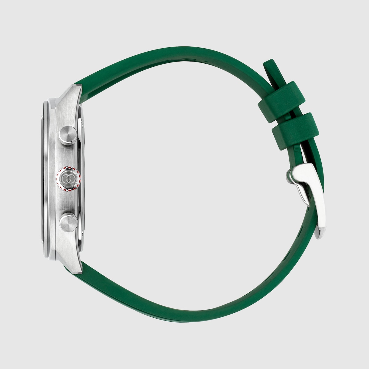 Gucci Interlocking watch, 41mm in green rubber | GUCCI® CA