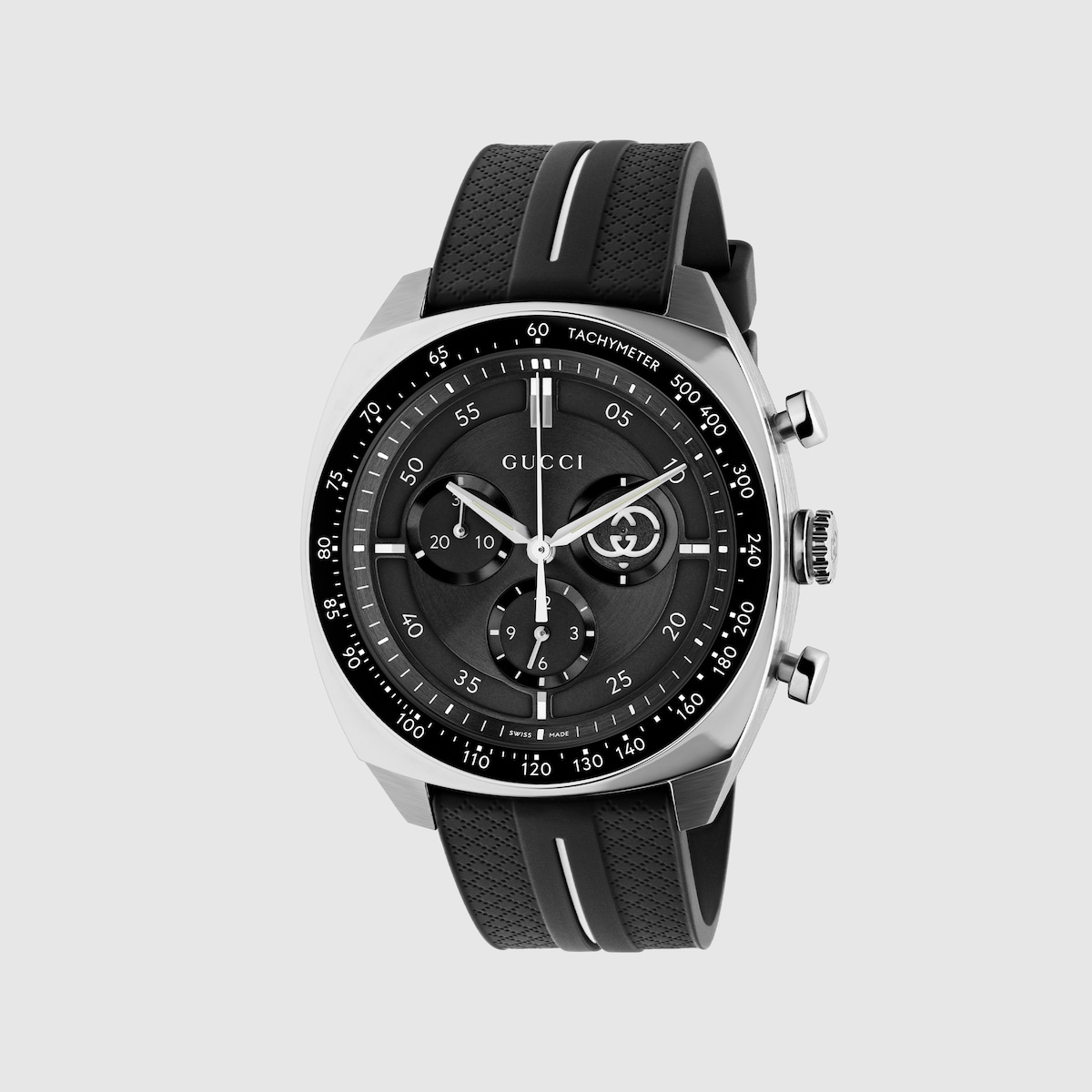 Gucci Interlocking watch, 41mm in black rubber | GUCCI® UK