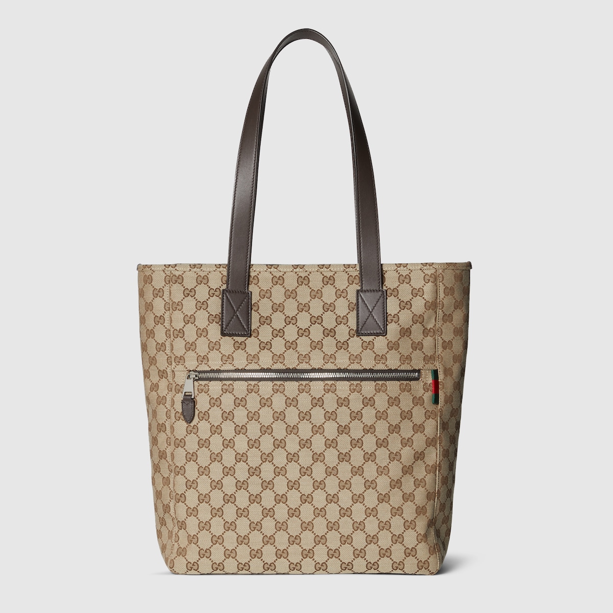 GG canvas medium tote bag in beige and brown GG canvas | GUCCI® SG