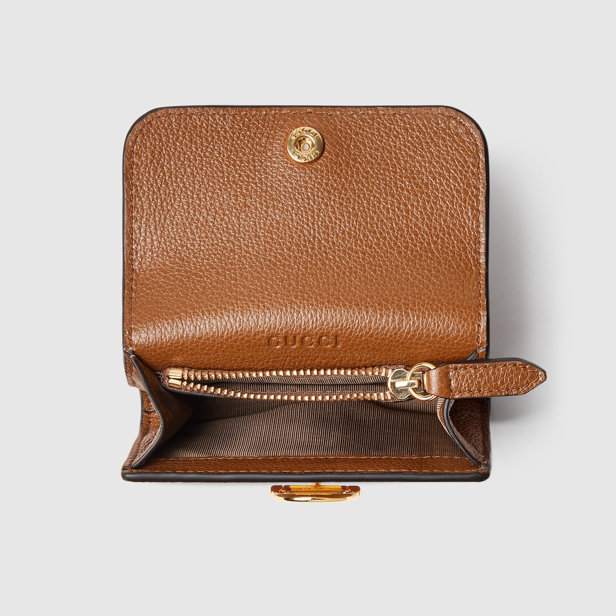Gucci Softbit card case in brown leather | GUCCI® MX