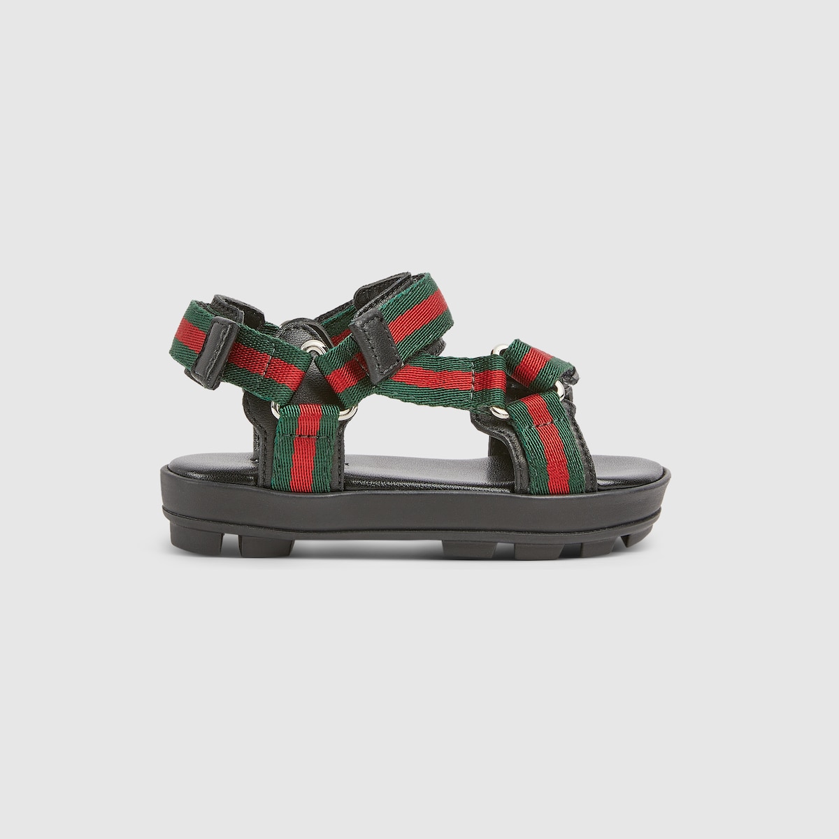 Toddler sandal with Web in green and red nylon | GUCCI® US