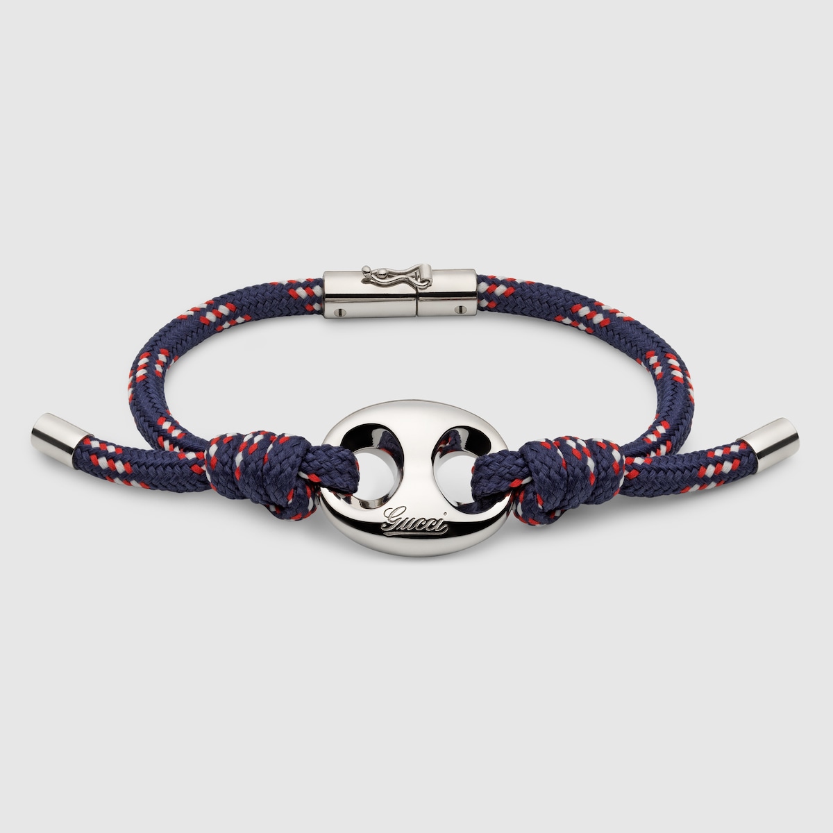 Gucci Marina Chain fabric bracelet in blue and multicolor polyester ...