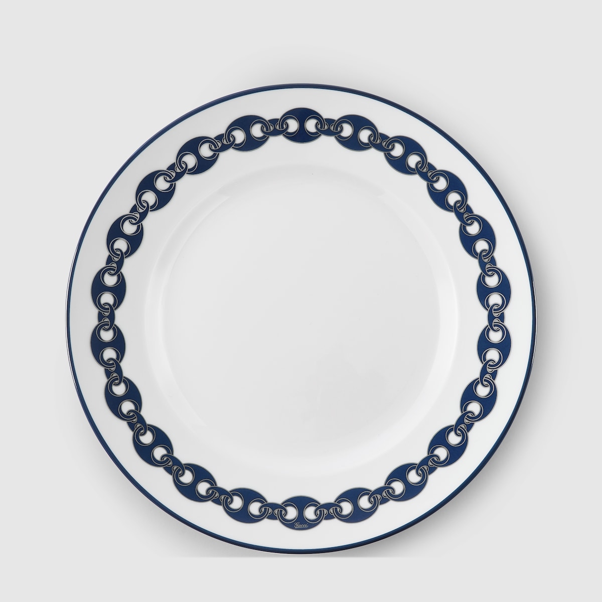 Gucci Marina dinner plate, set of two in off white and navy | GUCCI® SG