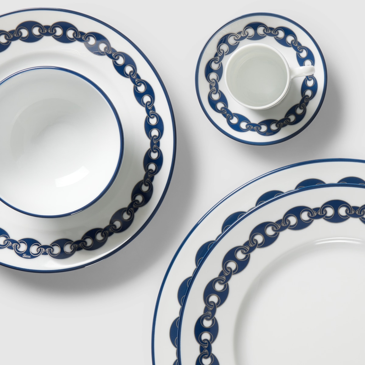 Gucci Marina fruit cup, set of two in off white and navy | GUCCI® US