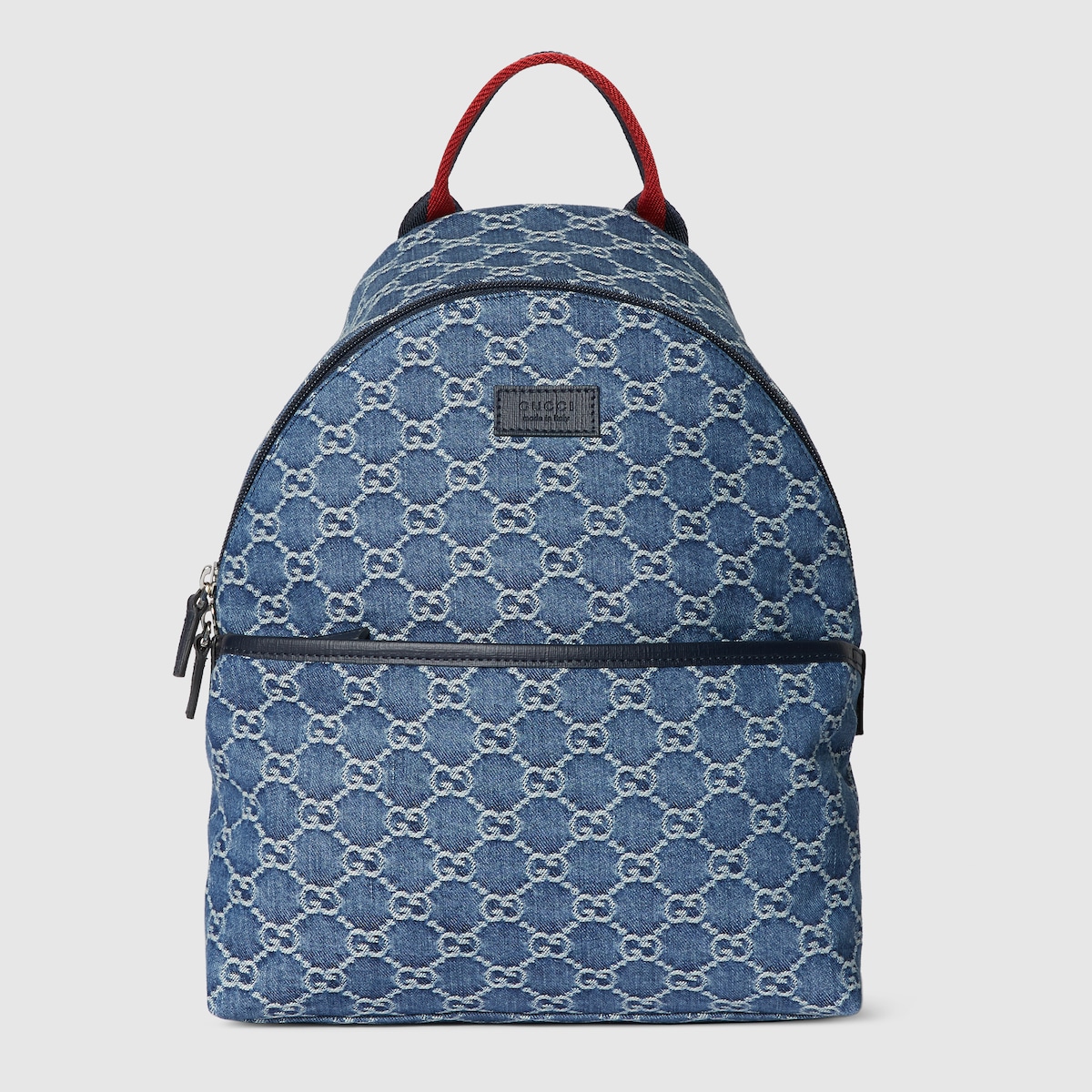 Children's GG backpack in blue and ivory GG denim | GUCCI® US
