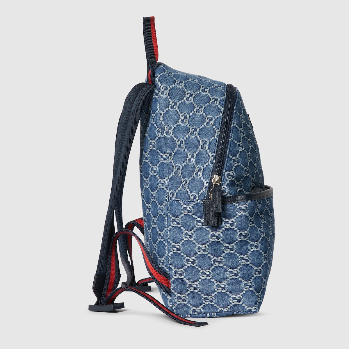 Children's GG backpack in blue and ivory GG denim | GUCCI® US