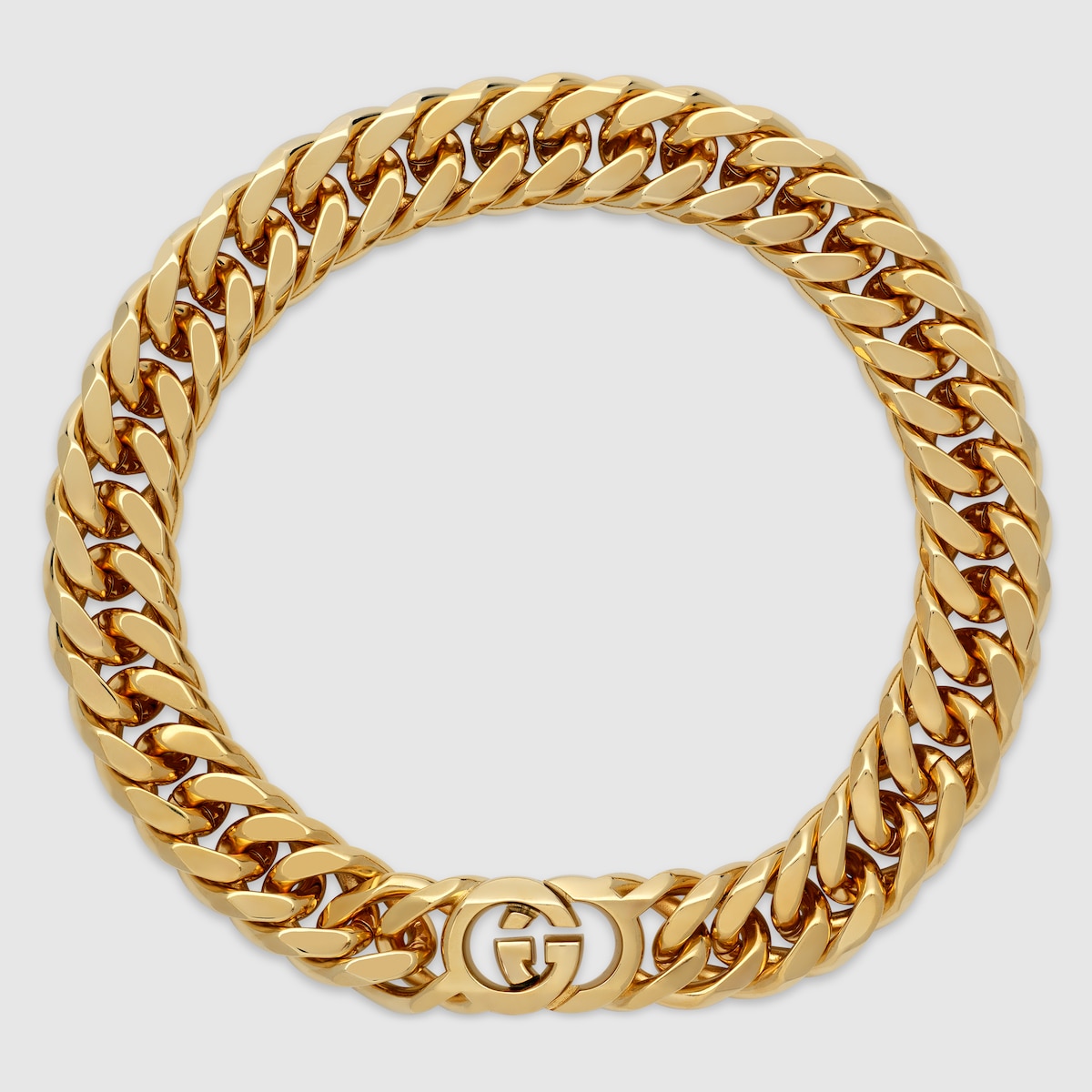 Gucci Interlocking chain necklace in yellow gold-toned brass | GUCCI® US