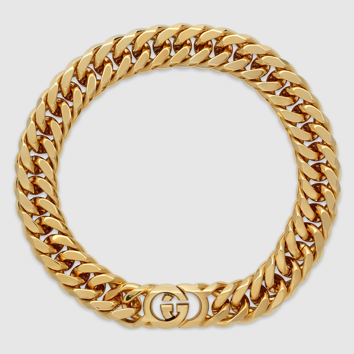 Gucci Interlocking chain necklace in yellow gold-toned brass | GUCCI® US