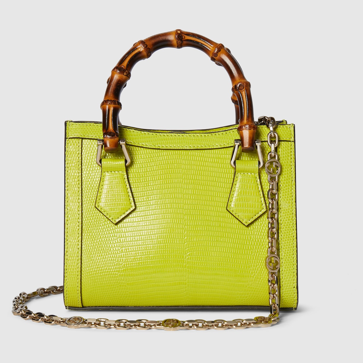 Gucci Diana lizard small tote bag in bright green | GUCCI® HU