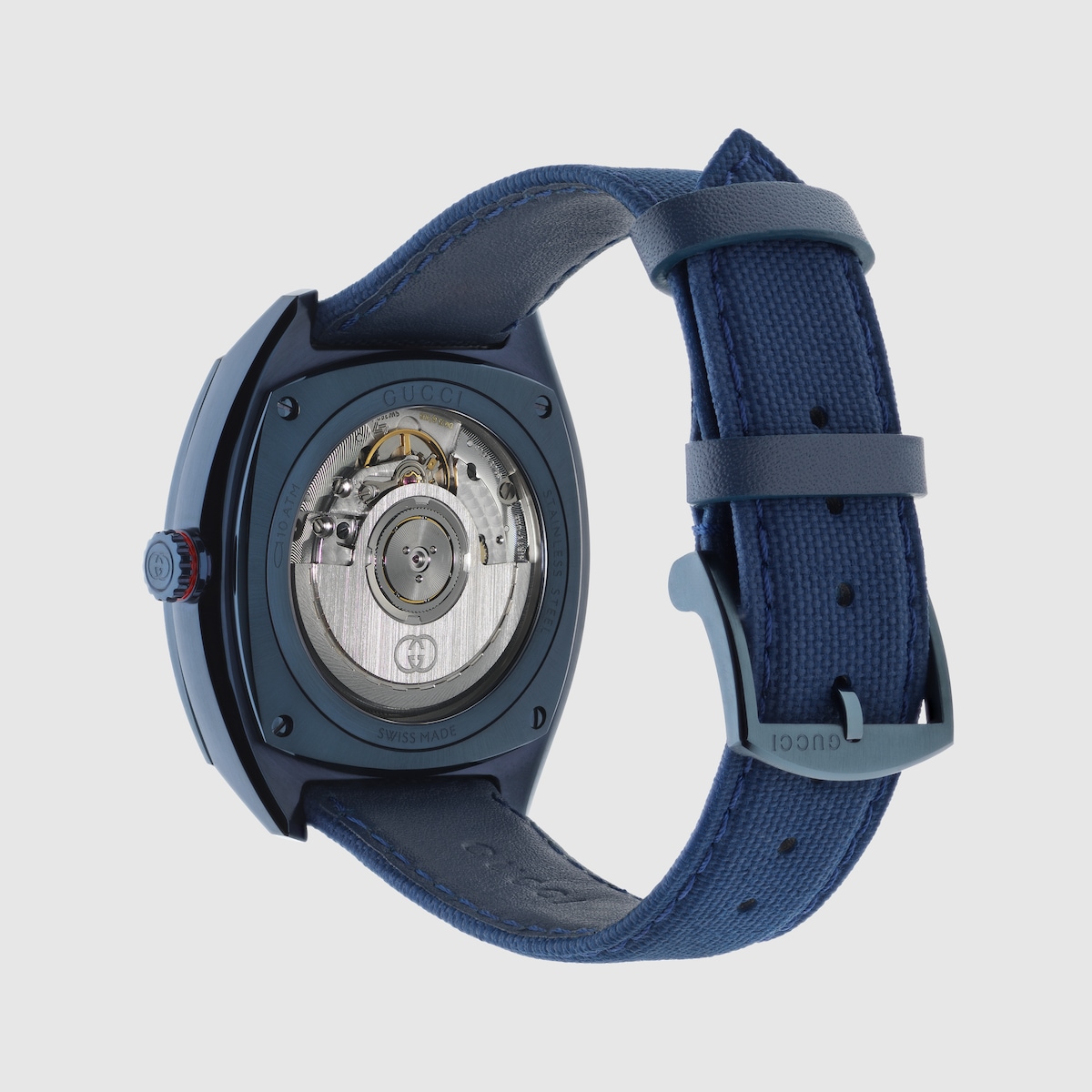 Gucci Interlocking watch, 41mm in blue rubber | GUCCI® UK