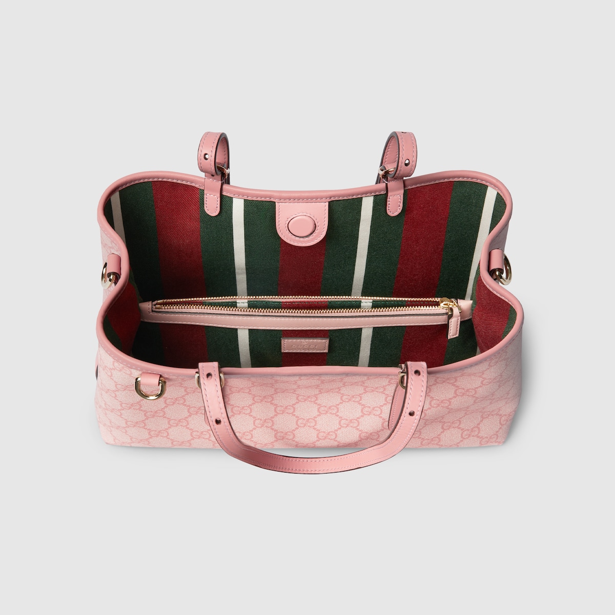 GG Emblem medium tote bag in light pink coated fabric | GUCCI® UK
