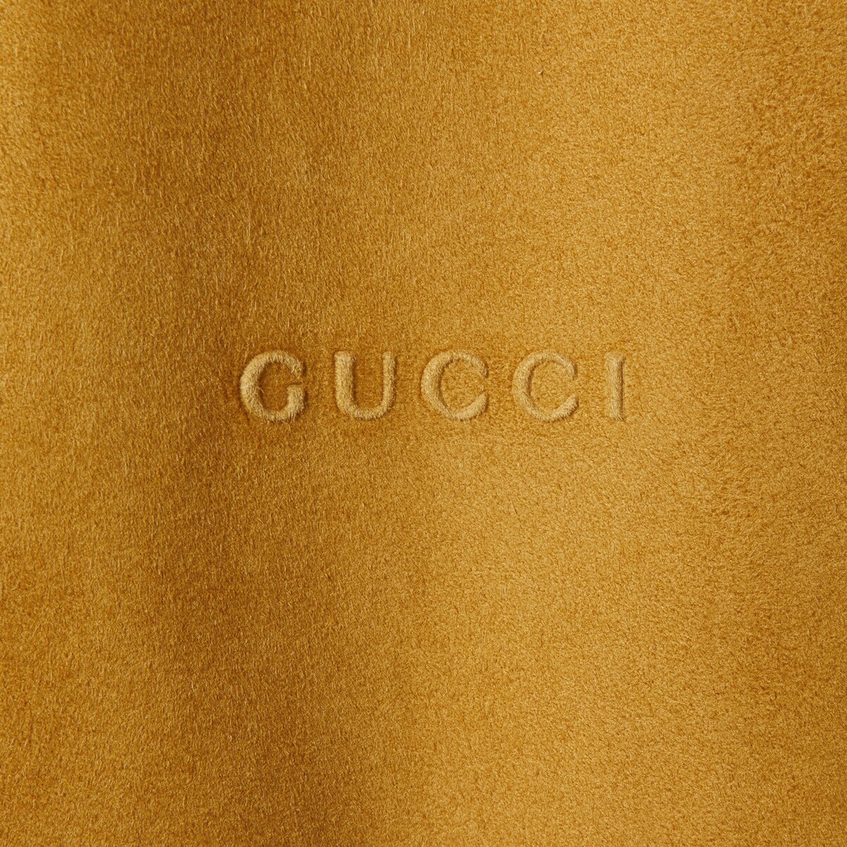 Suede zip sweatshirt with embossed logo in camel | GUCCI® UK
