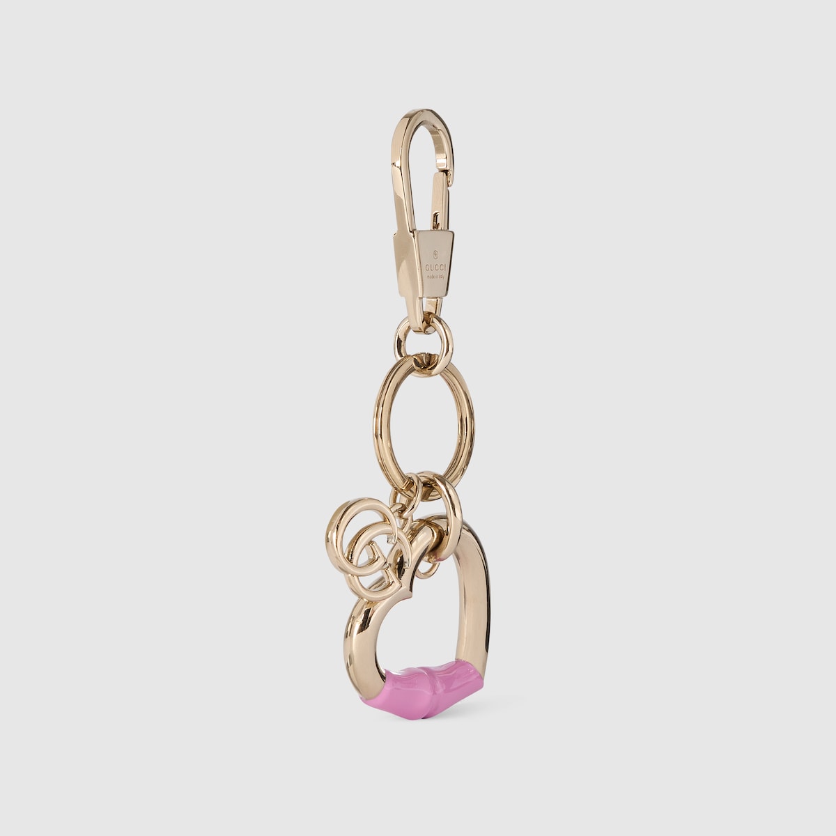 Heart-shaped keychain in pink enamel | GUCCI® US