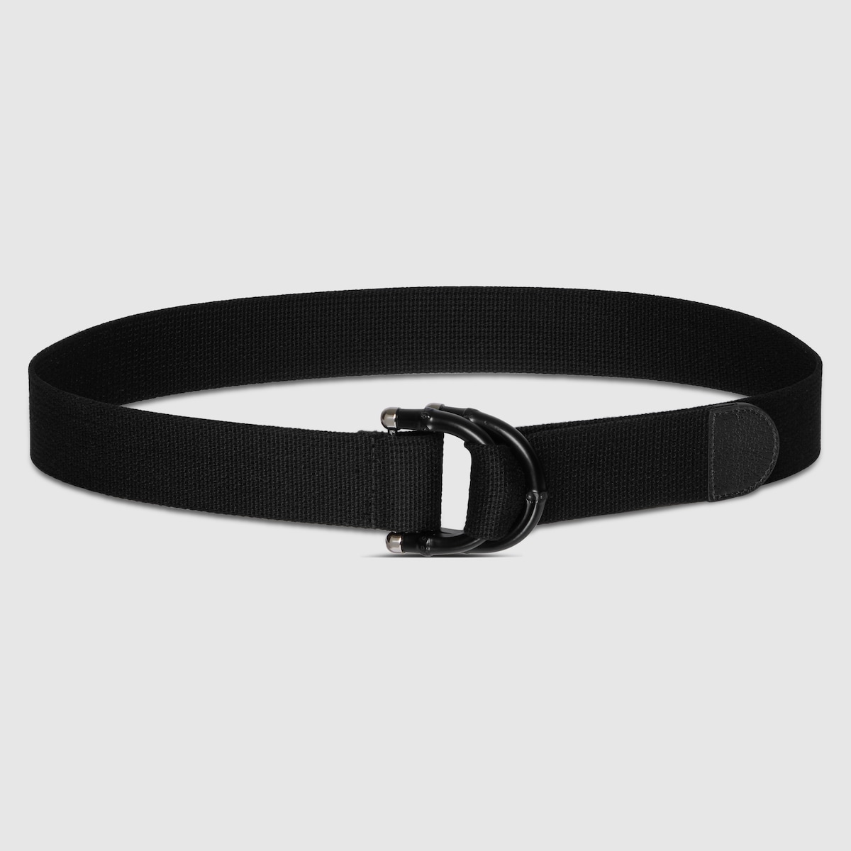 Belt with bamboo buckle in black fabric | GUCCI® US