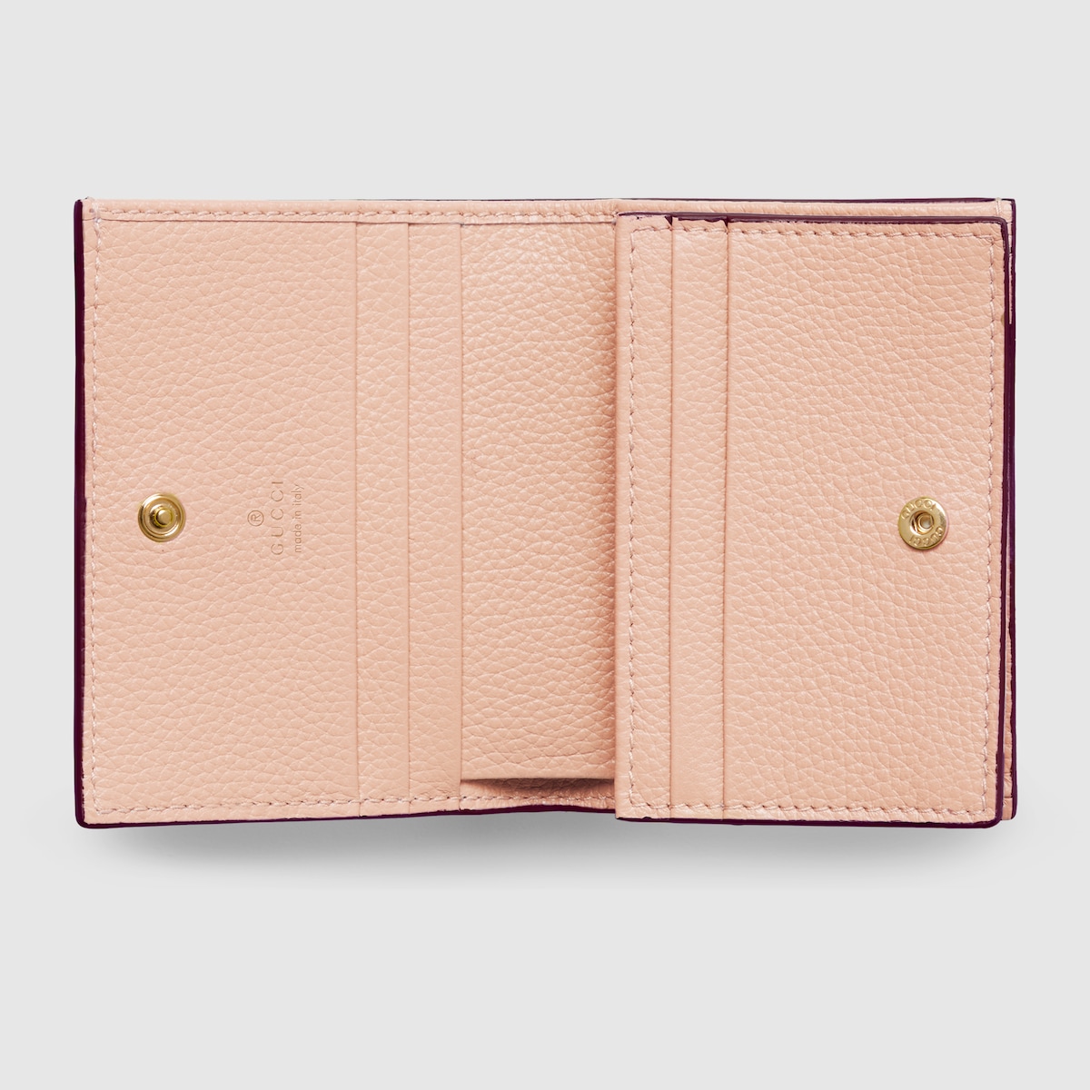 Bi-color GG Marmont small wallet in Rosso Ancora red and pink leather ...