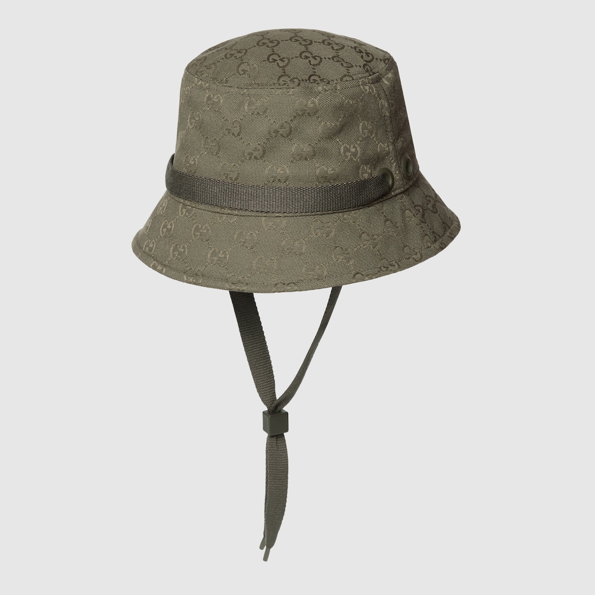GG canvas bucket hat with tie in forest green | GUCCI® NZ