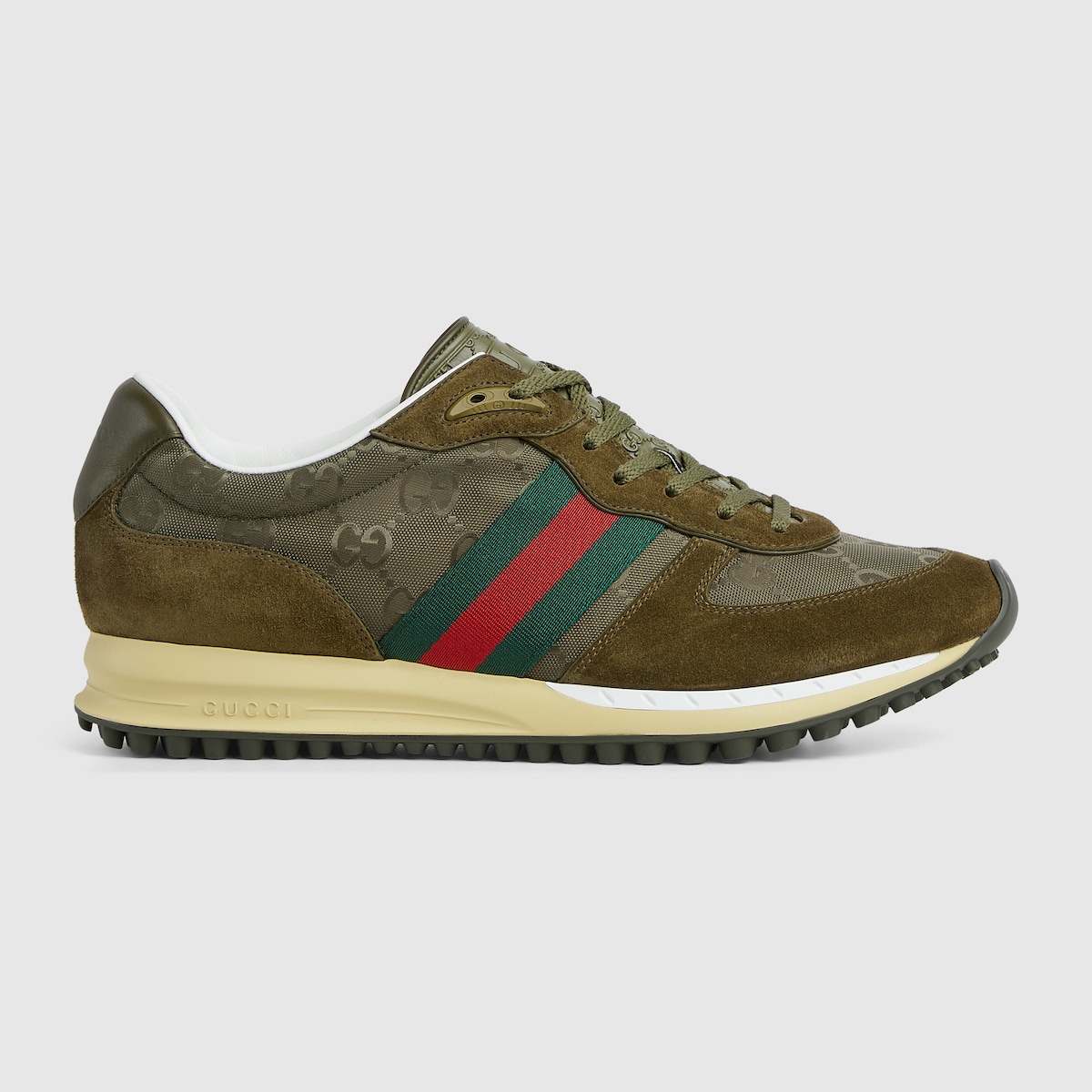 Men's Gucci Re-Motion trainer in dark green Original GG canvas | GUCCI® ES
