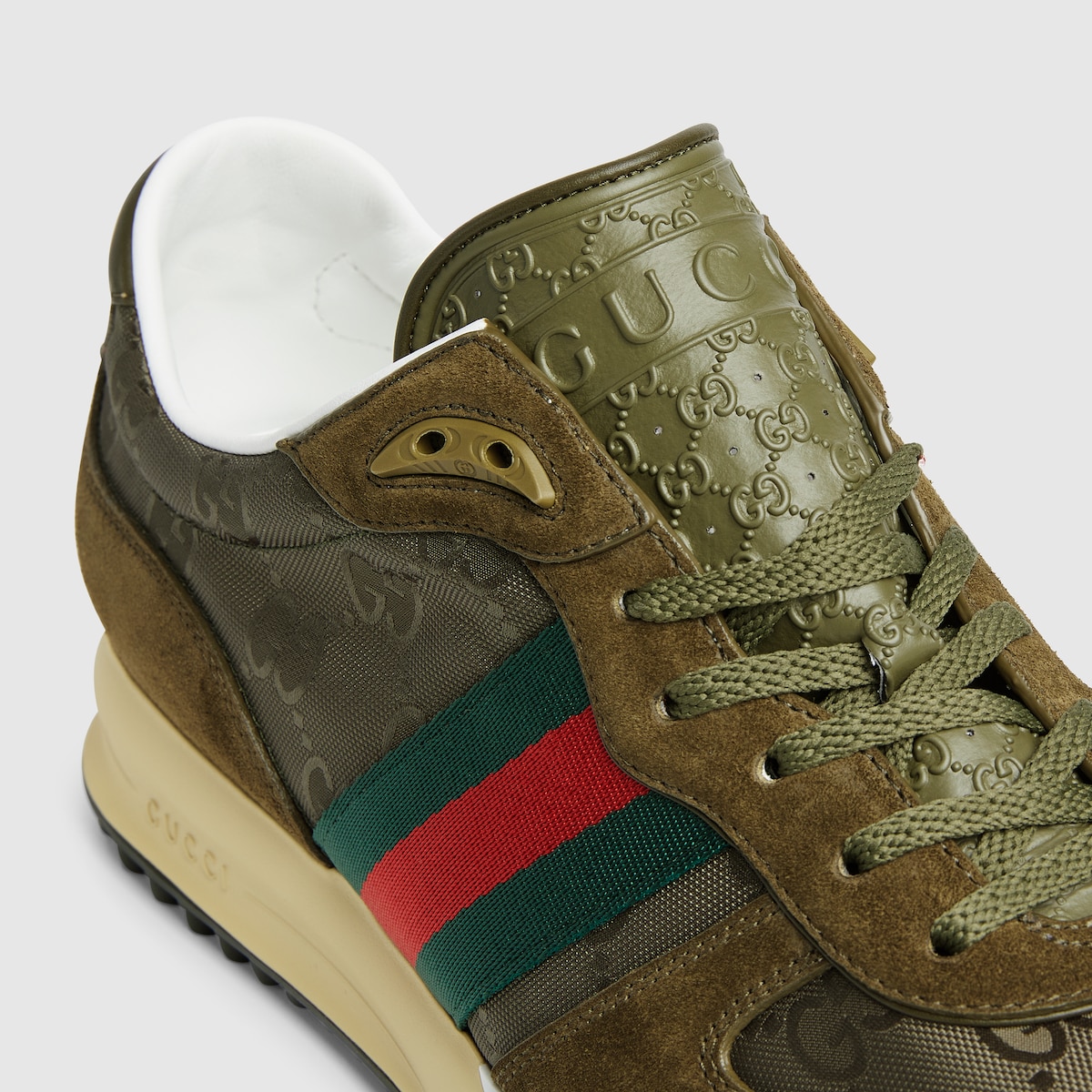 Men's Gucci Re-Motion trainer in dark green Original GG canvas | GUCCI® ES