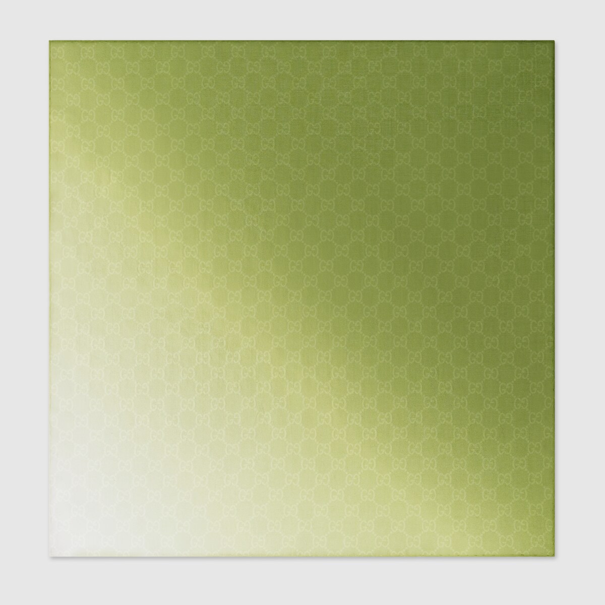 Printed cotton pocket square in gradient green | GUCCI® US