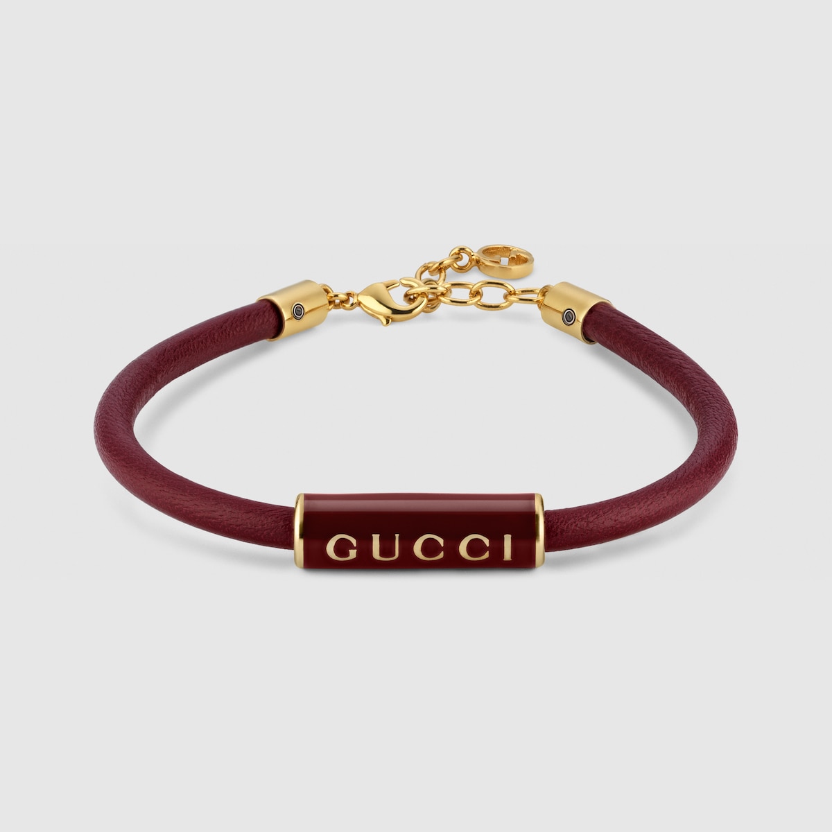 Bracelet with enamel Gucci in Rosso Ancora red leather | GUCCI® US