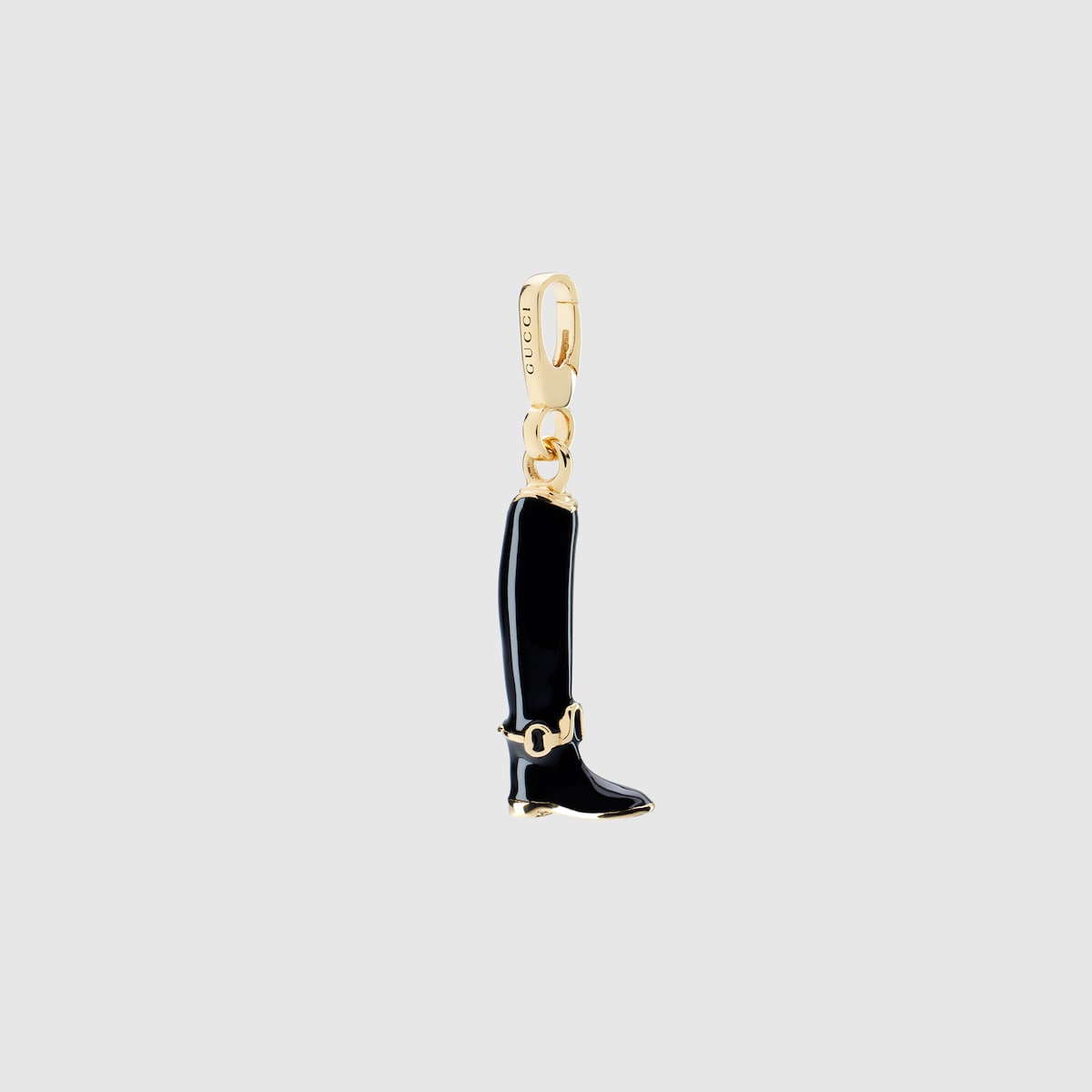 Horsebit boot charm in yellow gold-toned brass | GUCCI® US