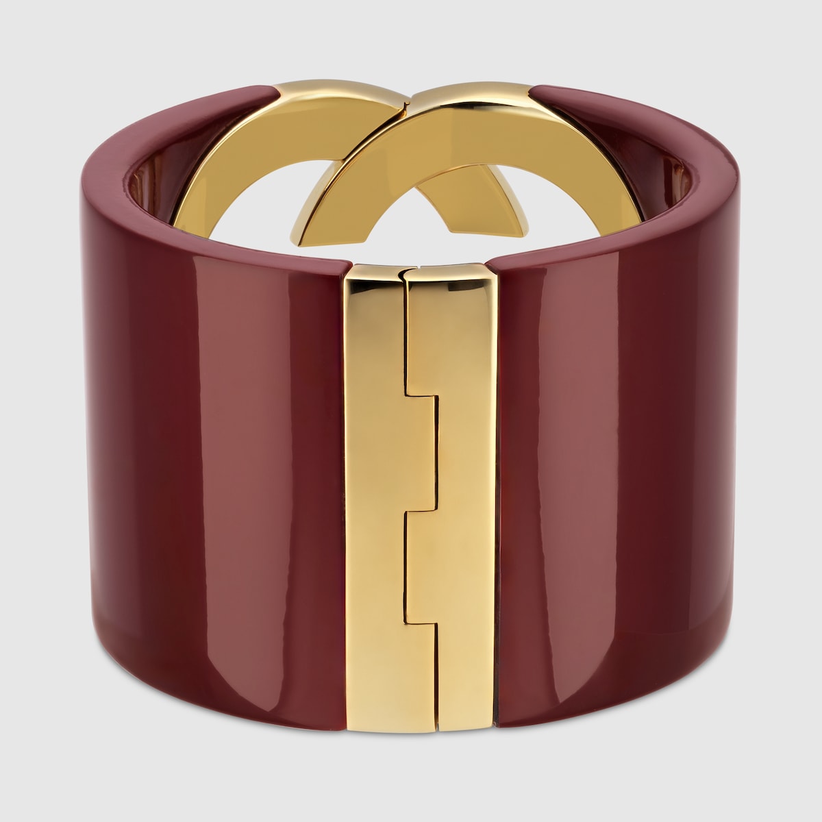 Gucci Interlocking cuff bracelet in Rosso Ancora red resin | GUCCI® US
