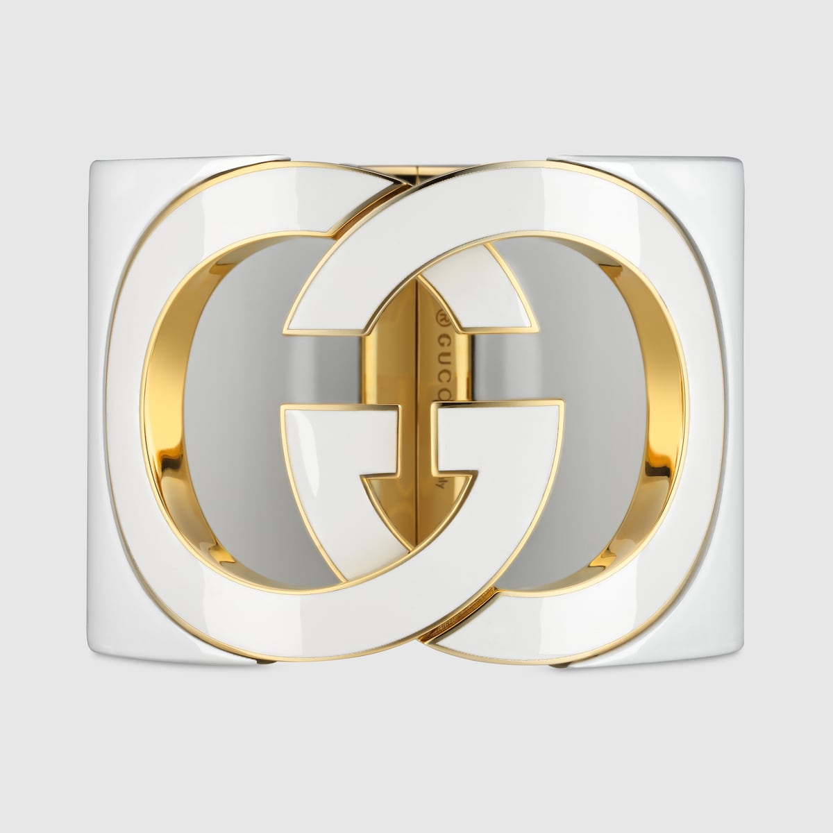 Gucci Interlocking cuff bracelet in white resin | GUCCI® UK