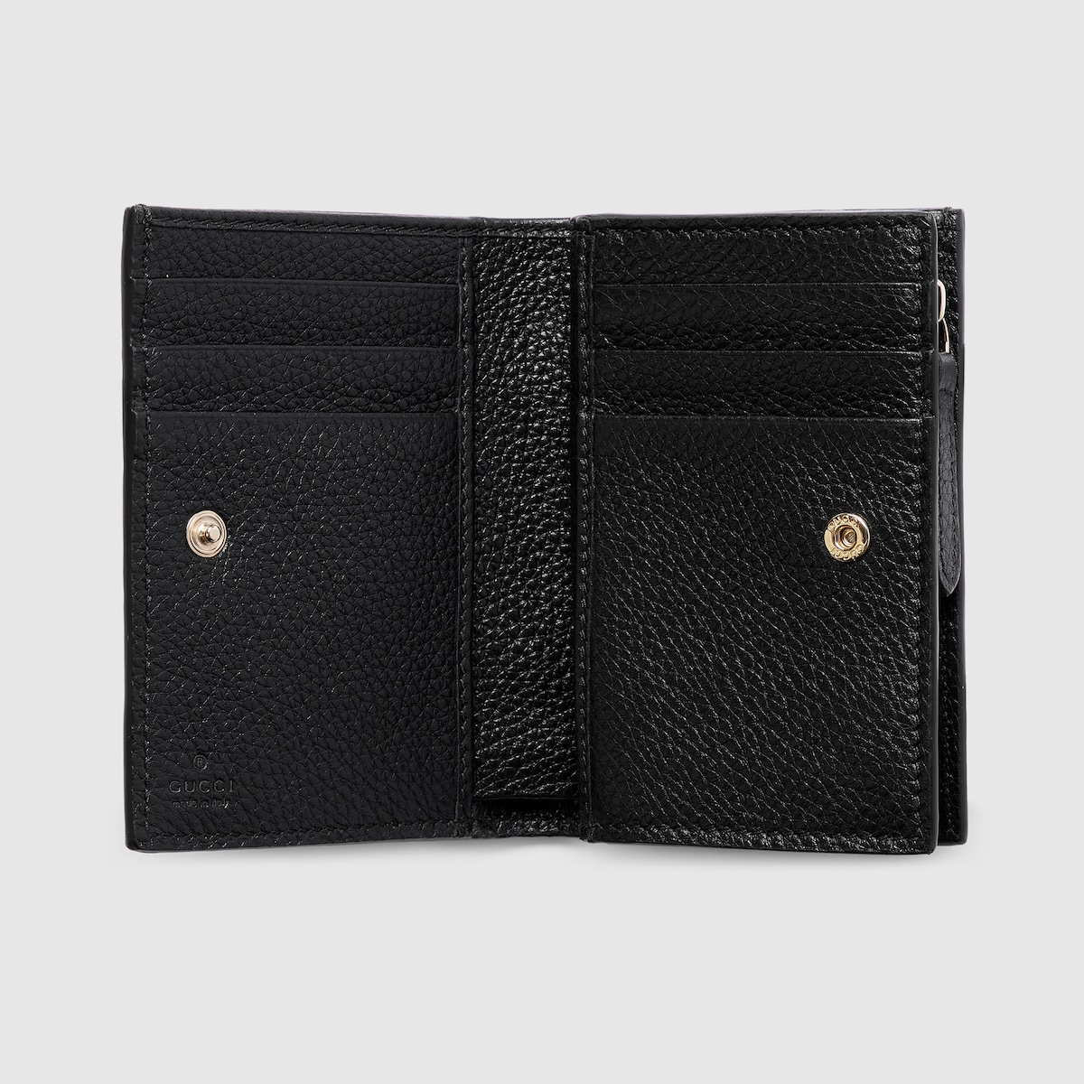 GG Emblem small wallet in black leather | GUCCI® Australia