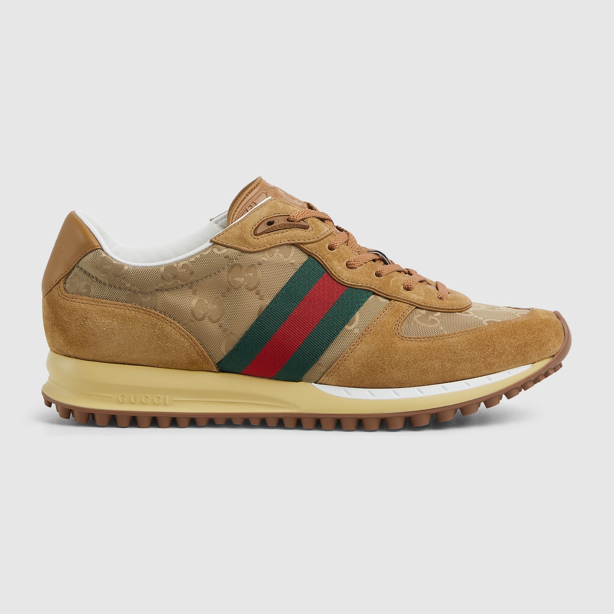 Gucci Re-Motion Herrensneaker in camelfarbener Original GG Canvas | GUCCI® DE