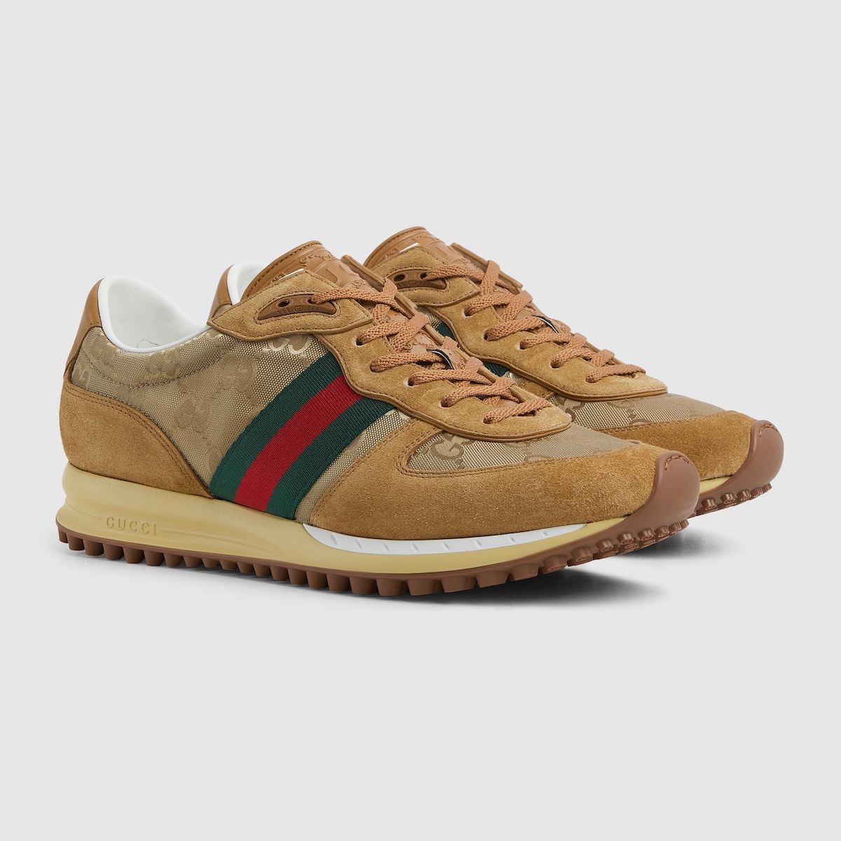 Gucci Re-Motion Herrensneaker in camelfarbener Original GG Canvas | GUCCI® AT