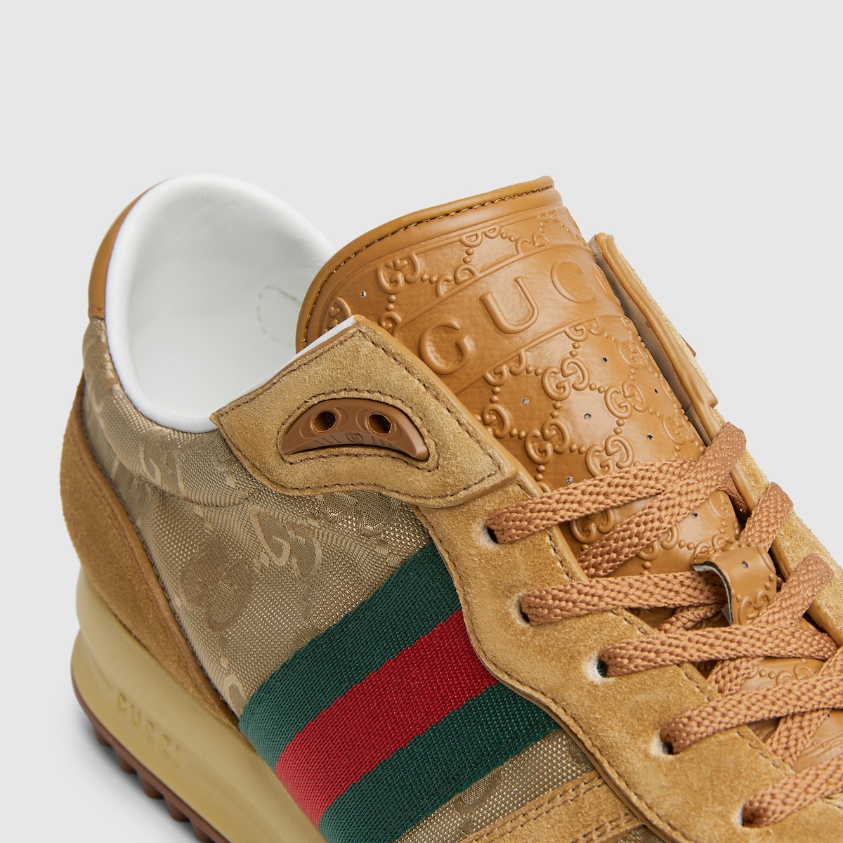 Men's Gucci Re-Motion trainer in camel Original GG canvas | GUCCI® ES