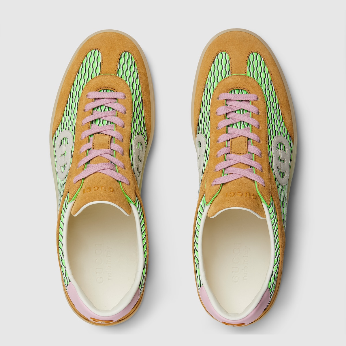 Men's G75 sneaker in multicolor mesh and suede | GUCCI® US