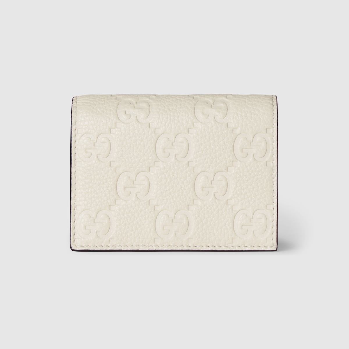 GG Emblem mini wallet in ivory leather | GUCCI® NO