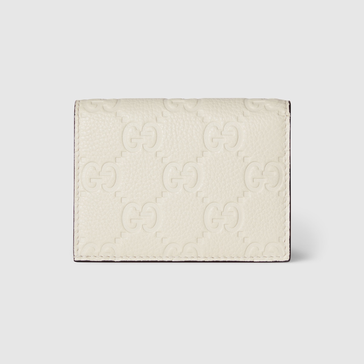 GG Emblem mini wallet in ivory leather | GUCCI® NO