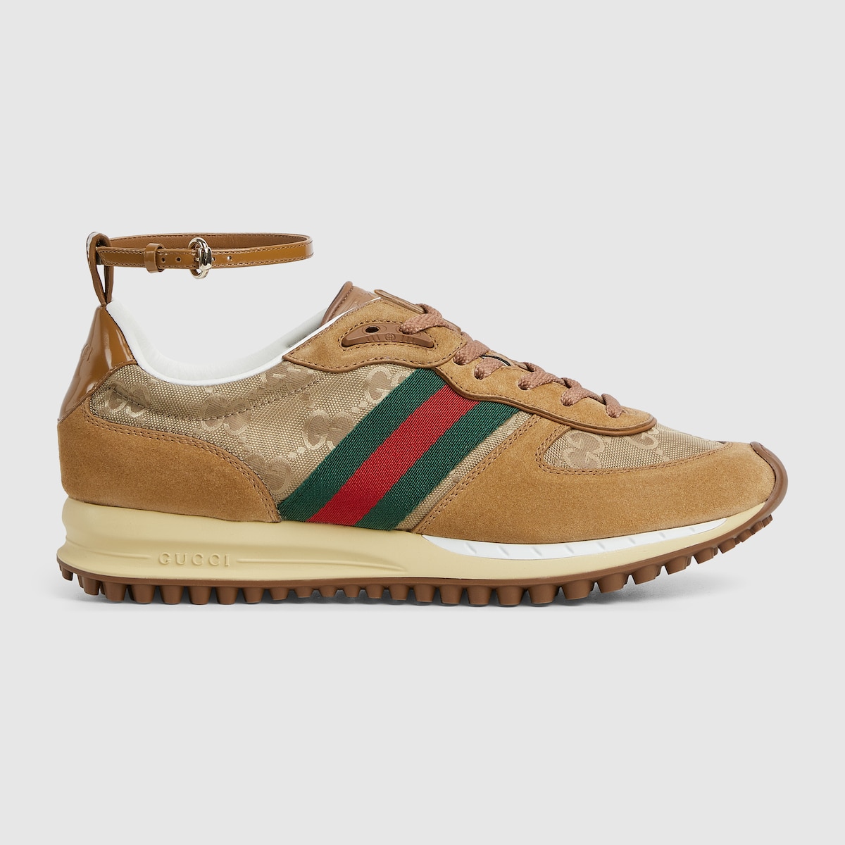 Women's Gucci Re-Motion sneaker in light brown suede | GUCCI® IE