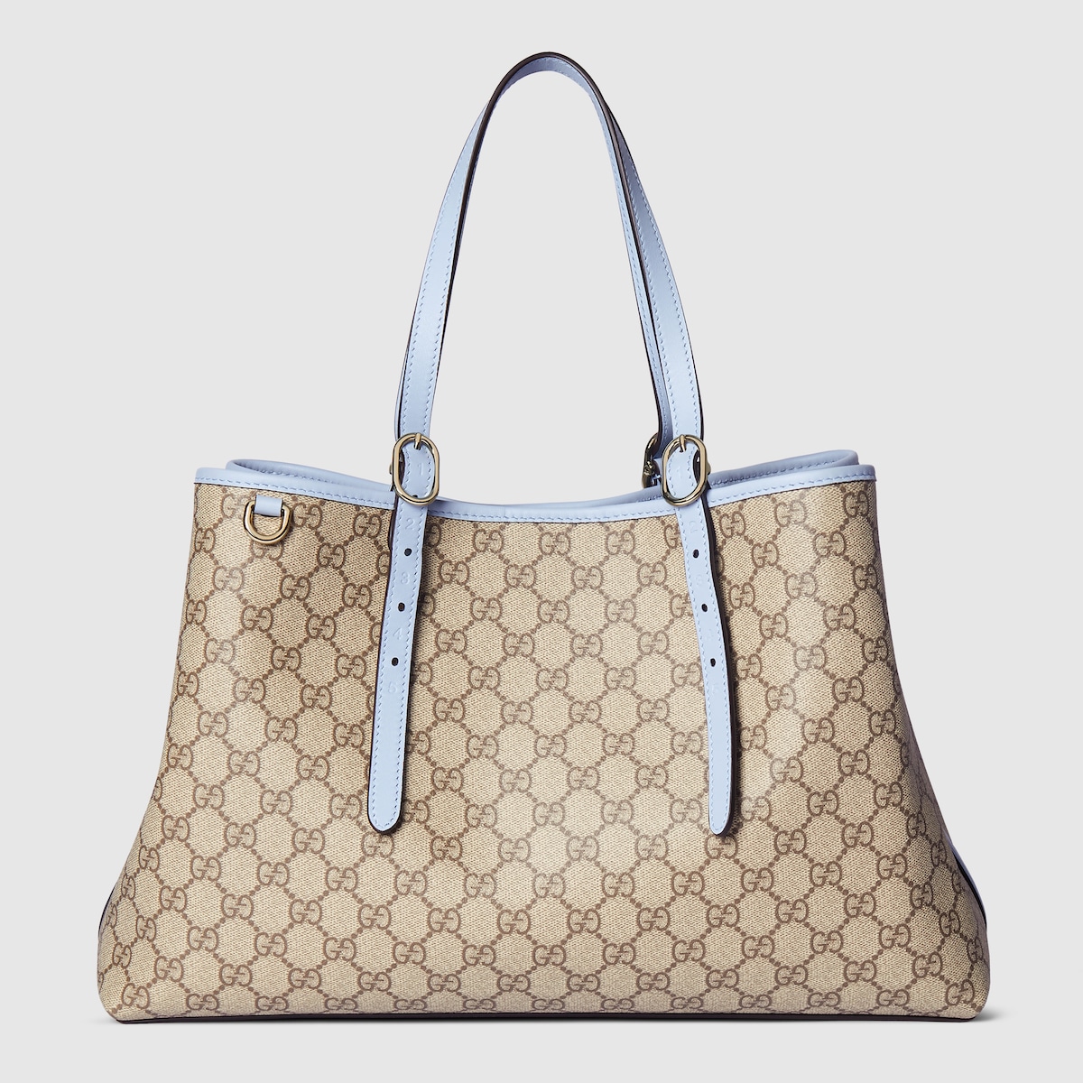GG Emblem large tote bag in beige and dark brown fabric | GUCCI® US