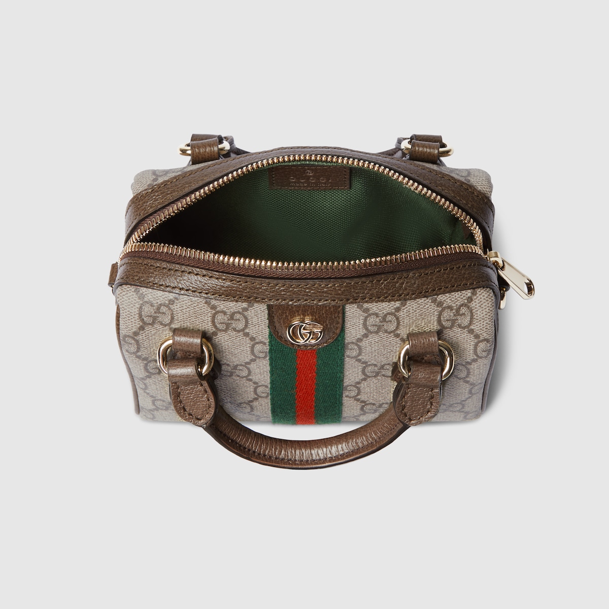 Ophidia mini boston bag in beige and brown GG fabric | GUCCI® US