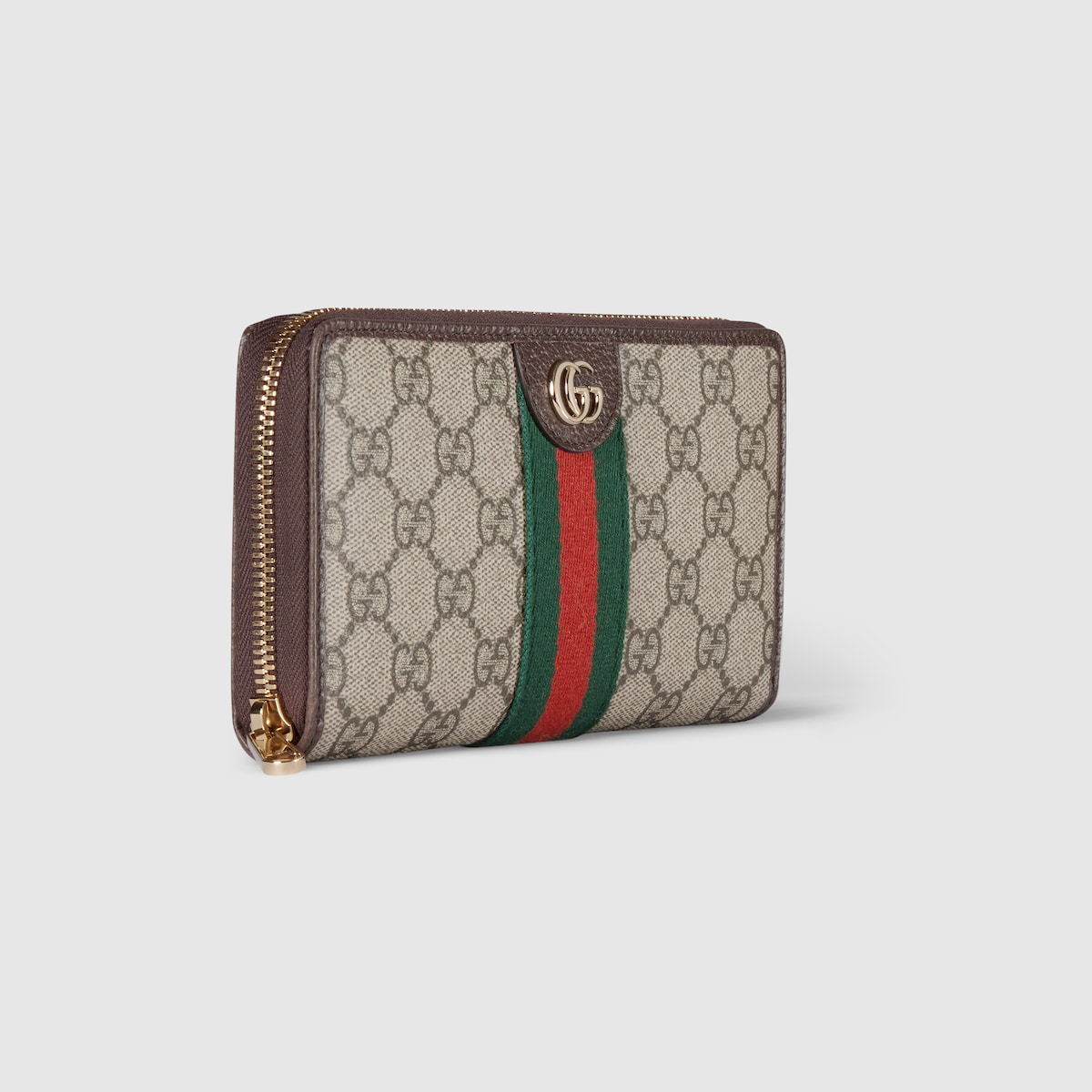 Ophidia zip around wallet in beige and brown GG Supreme | GUCCI® US