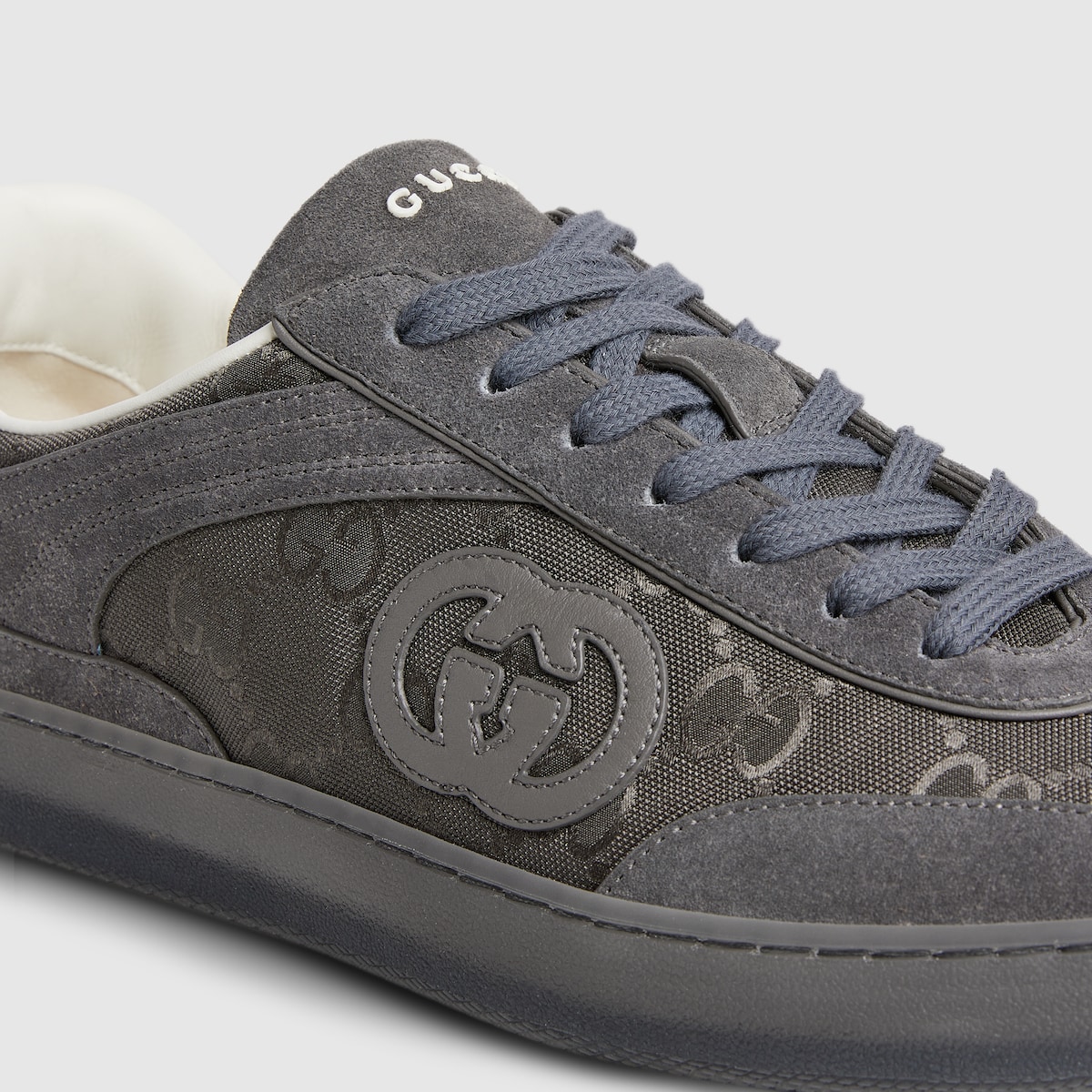 Men's G75 sneaker in grey suede | GUCCI® US