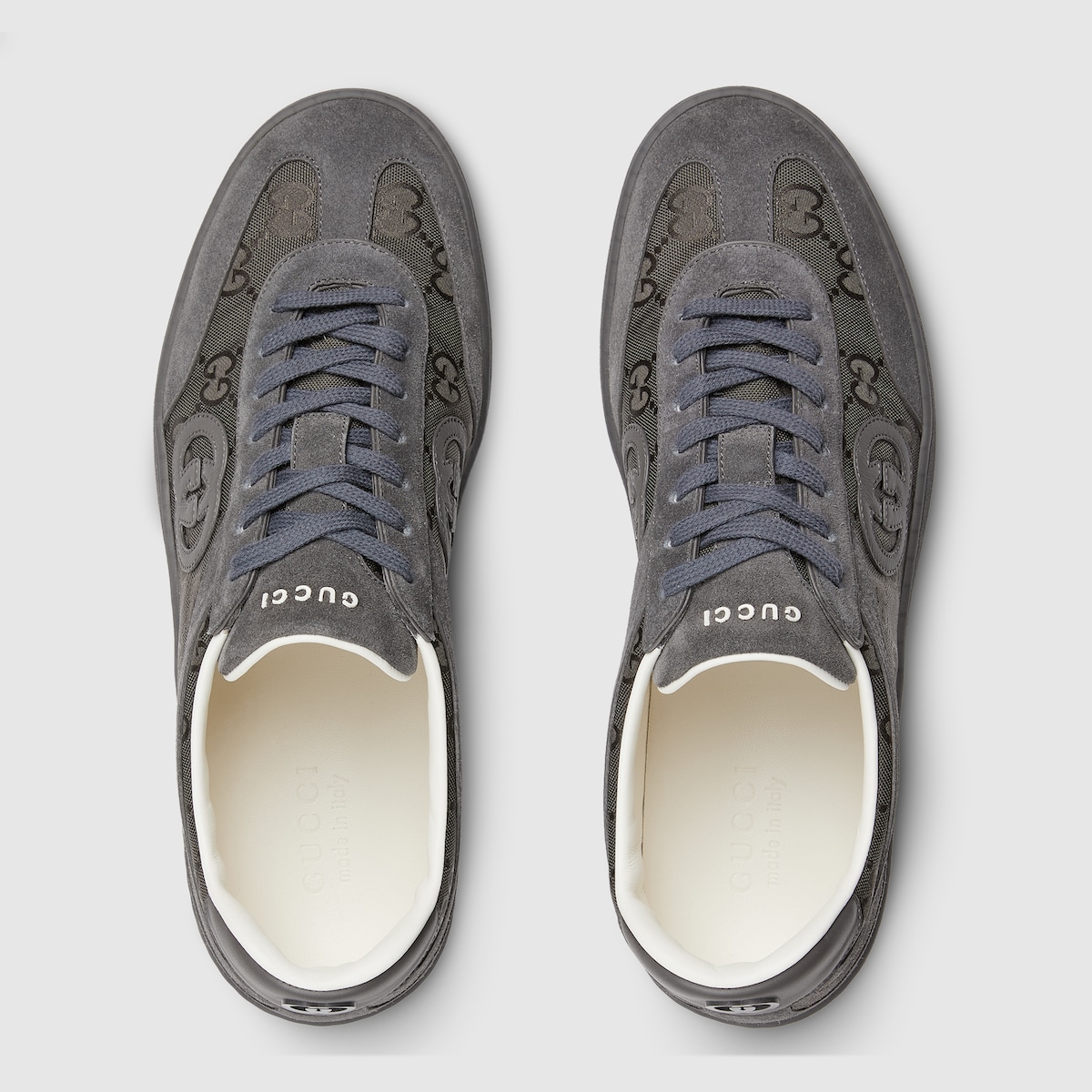 Men's G75 sneaker in grey suede | GUCCI® US