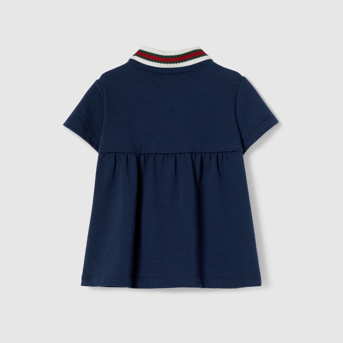 Baby cotton dress with Web in dark blue | GUCCI® INT