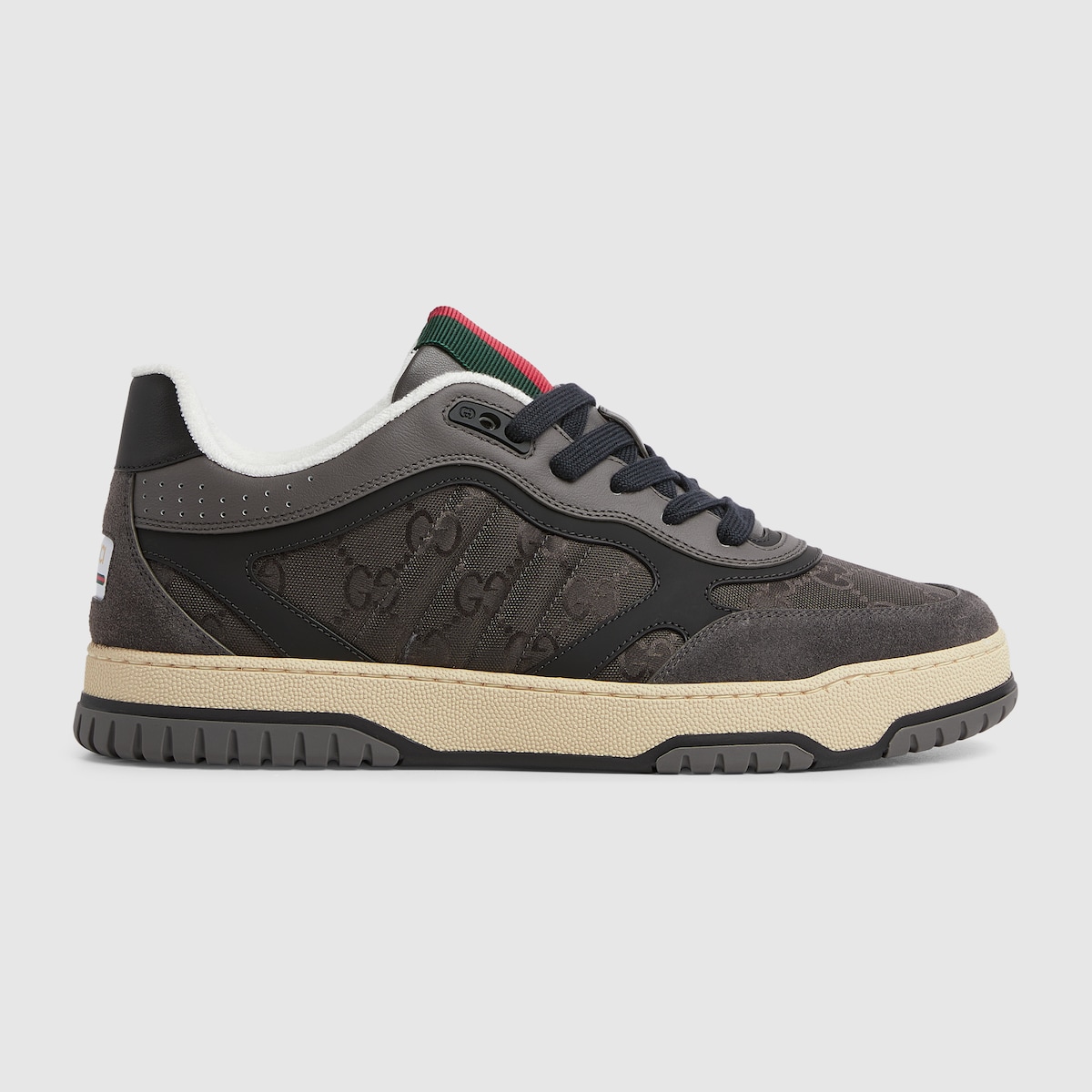 Zapatilla Gucci Re-Web para hombre en nylon gris con GG | GUCCI® ES