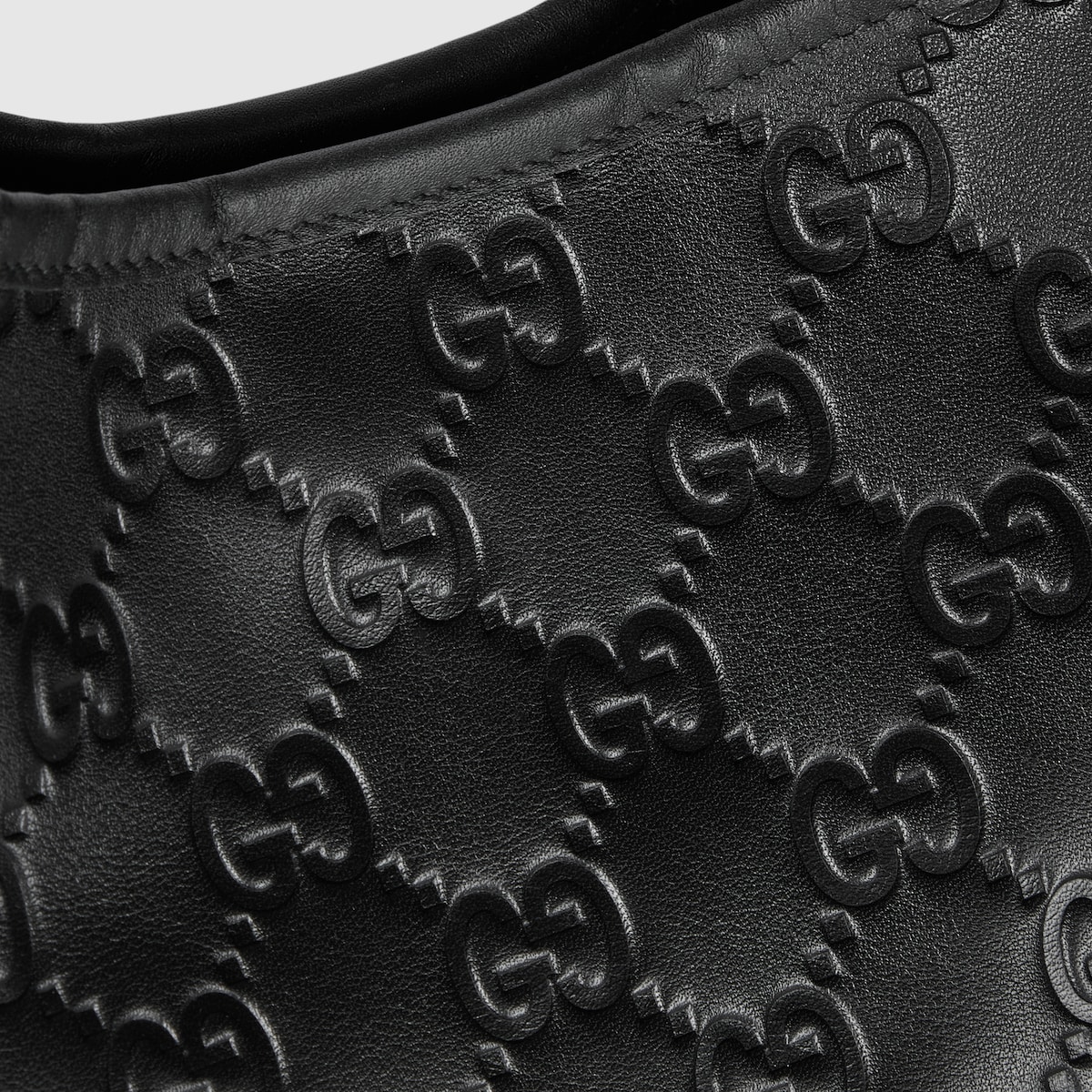 Gucci B medium shoulder bag in black GG leather | GUCCI® US