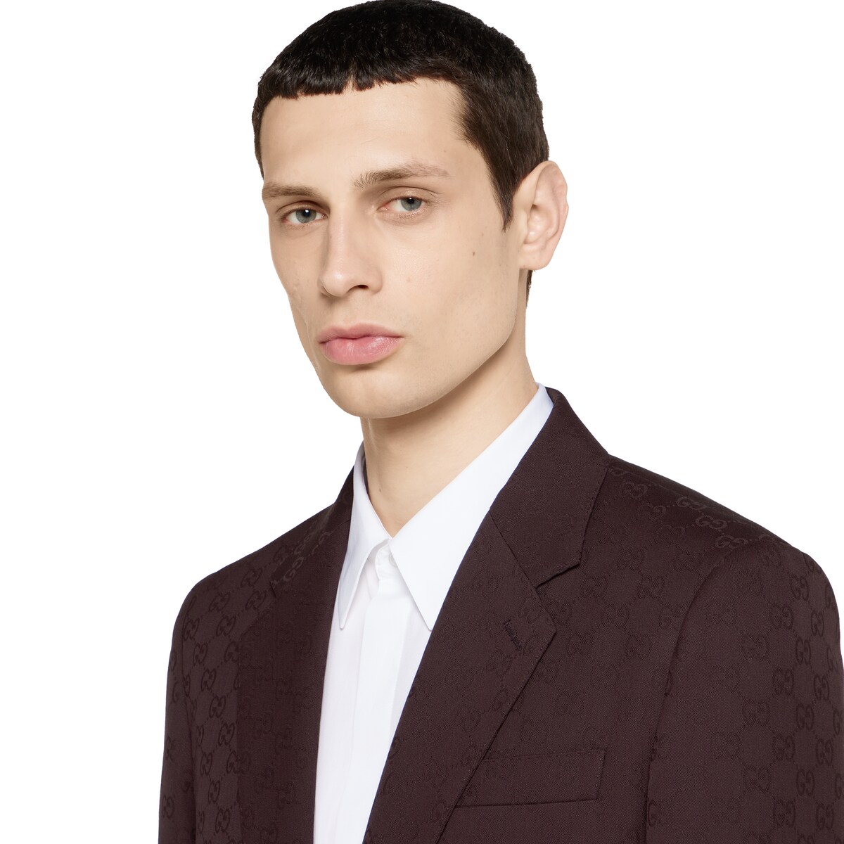 GG wool jacquard suit in dark burgundy | GUCCI® UK