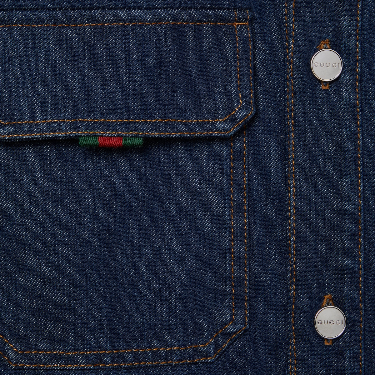 Relaxed fit denim shirt in dark blue | GUCCI® Australia