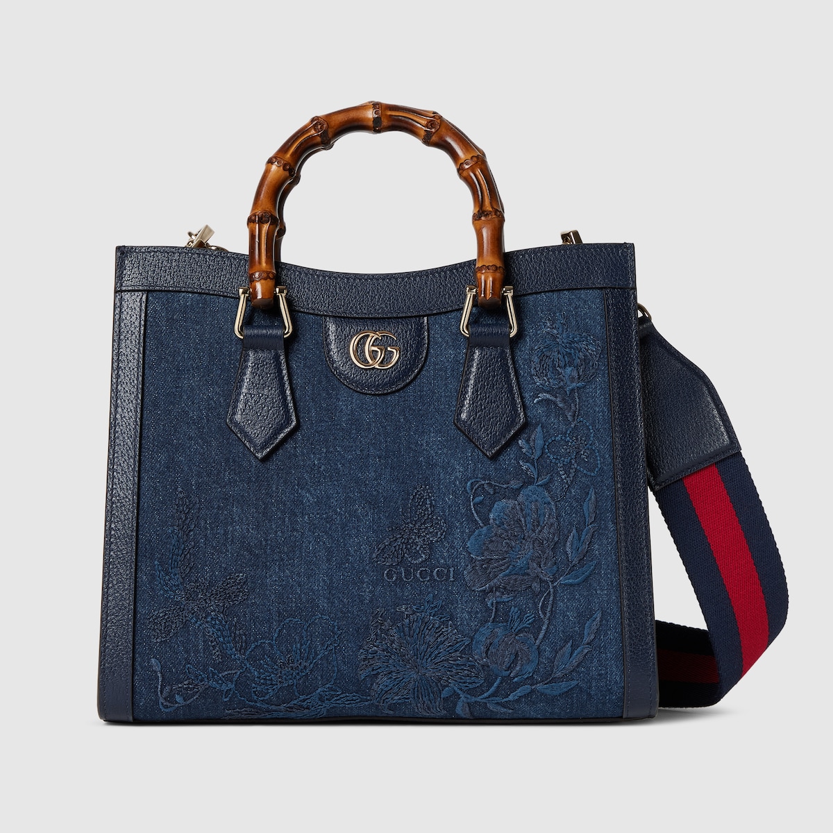 Gucci Diana medium tote bag in blue denim | GUCCI® IE