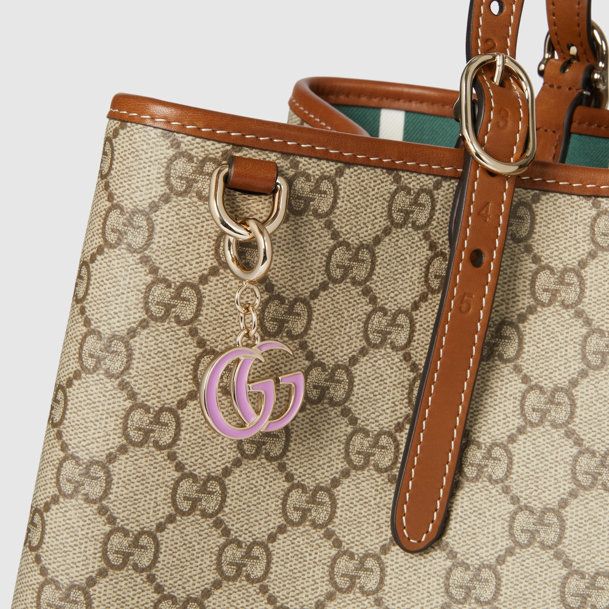 Double G bag charm in pink enamel | GUCCI® US