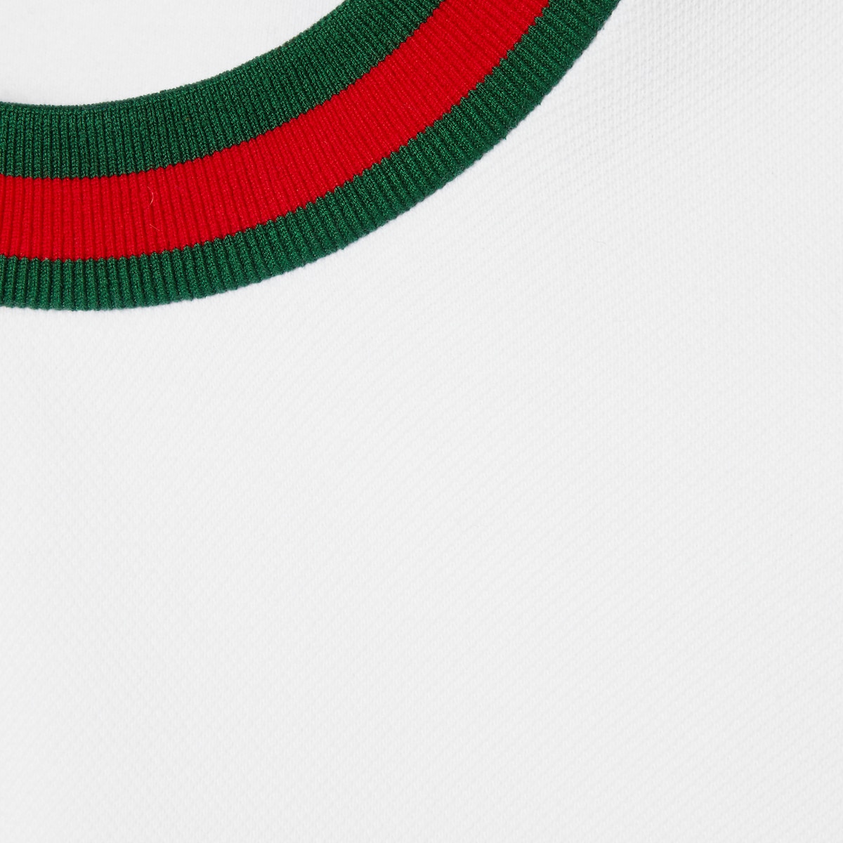 Cotton piquet sweatshirt with Web in white | GUCCI® US